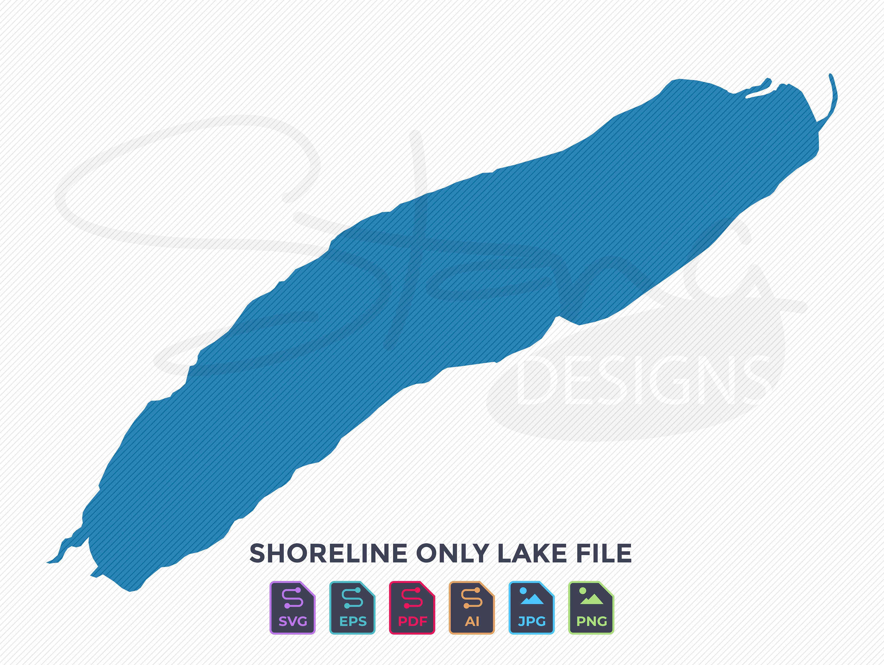 Independence Lake CA Shoreline Only Map | Single Layer | Svg Pdf Ai Eps ...