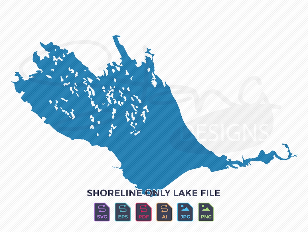 Potholes Reservoir Shoreline Only Map | Single Layer | Svg Pdf Ai Eps ...