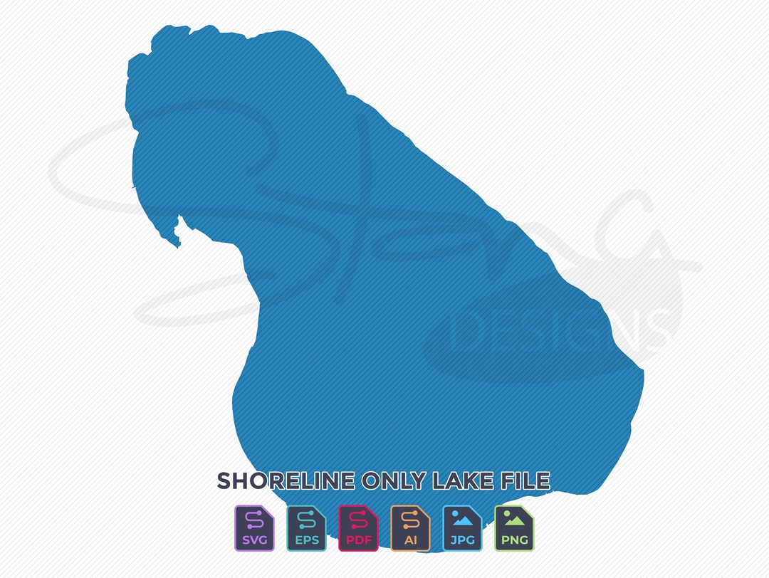 Black Lake MI Shoreline Only Map | Single Layer | Svg Pdf Ai Eps Png ...