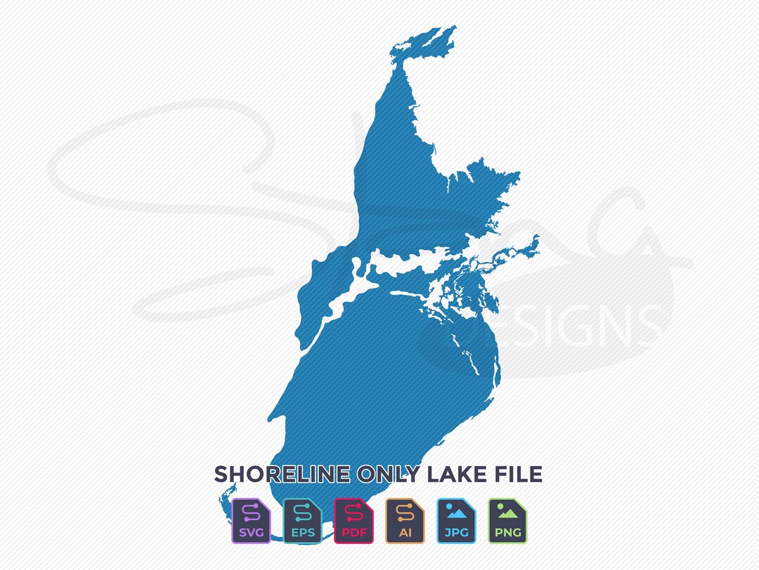 Humboldt Lake NV Shoreline Only Map | Single Layer | Svg Pdf Ai Eps Png ...