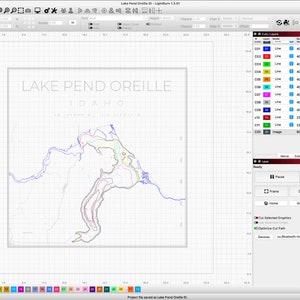 Lake Pend Oreille ID Topographical Map | Print Ready Wall Decor ...