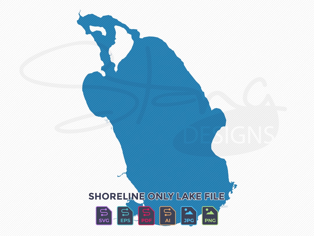 Lake George FL Shoreline Only Map | Single Layer | Svg Pdf Ai Eps Png ...