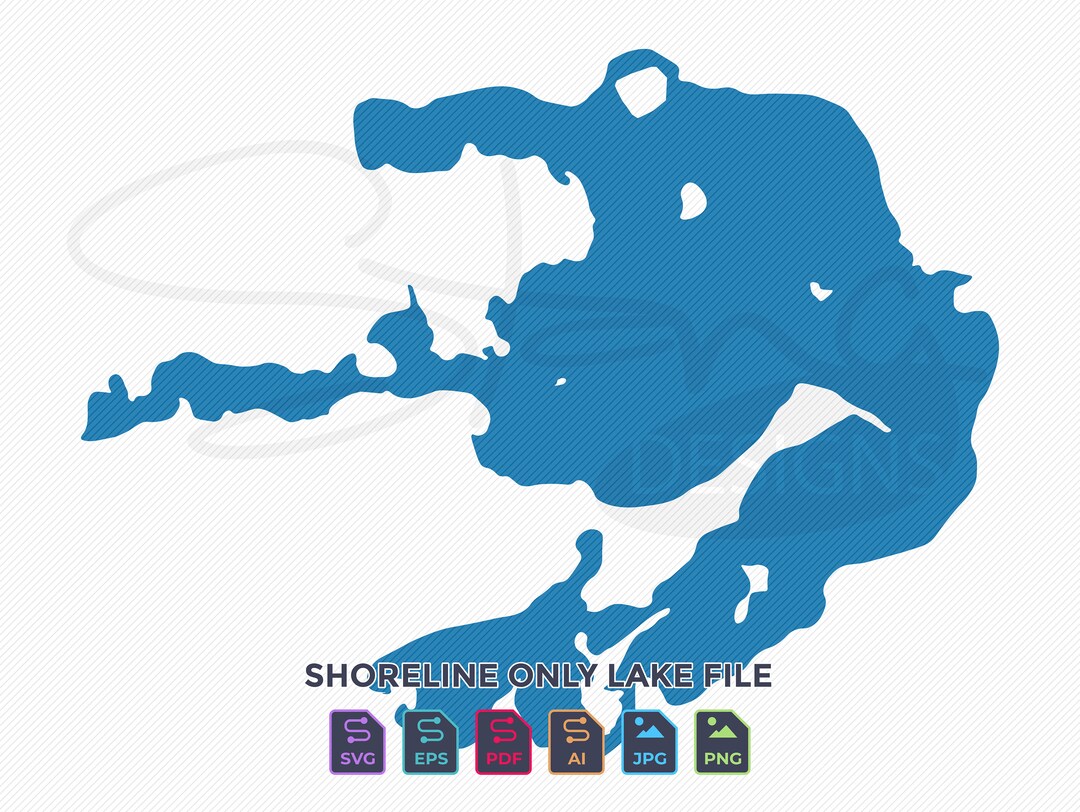 Star Lake MN Shoreline Only Map | Single Layer | Svg Pdf Ai Eps Png Jpg ...