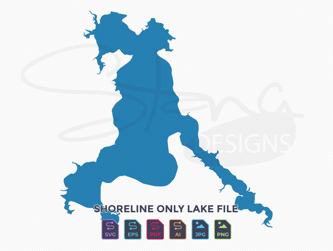 Angostura Reservoir SD Shoreline Only Map | Single Layer | Svg Pdf Ai ...