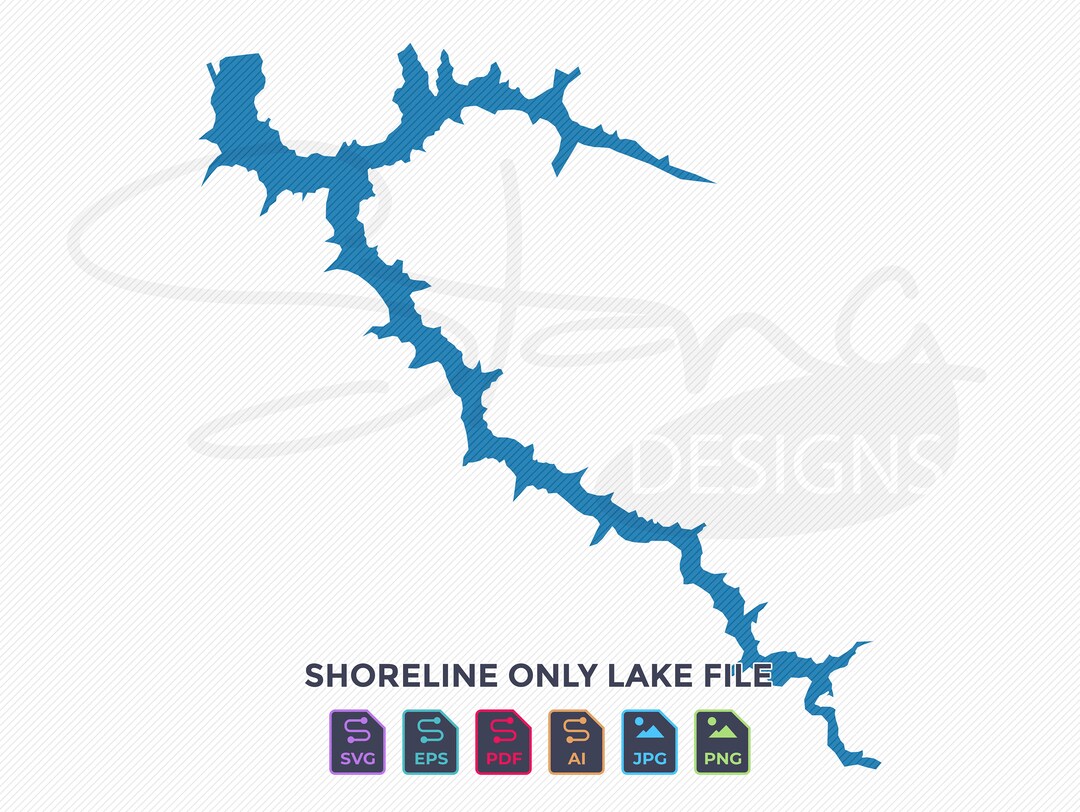 Kent Lake CA Shoreline Only Map | Single Layer | Svg Pdf Ai Eps Png Jpg ...