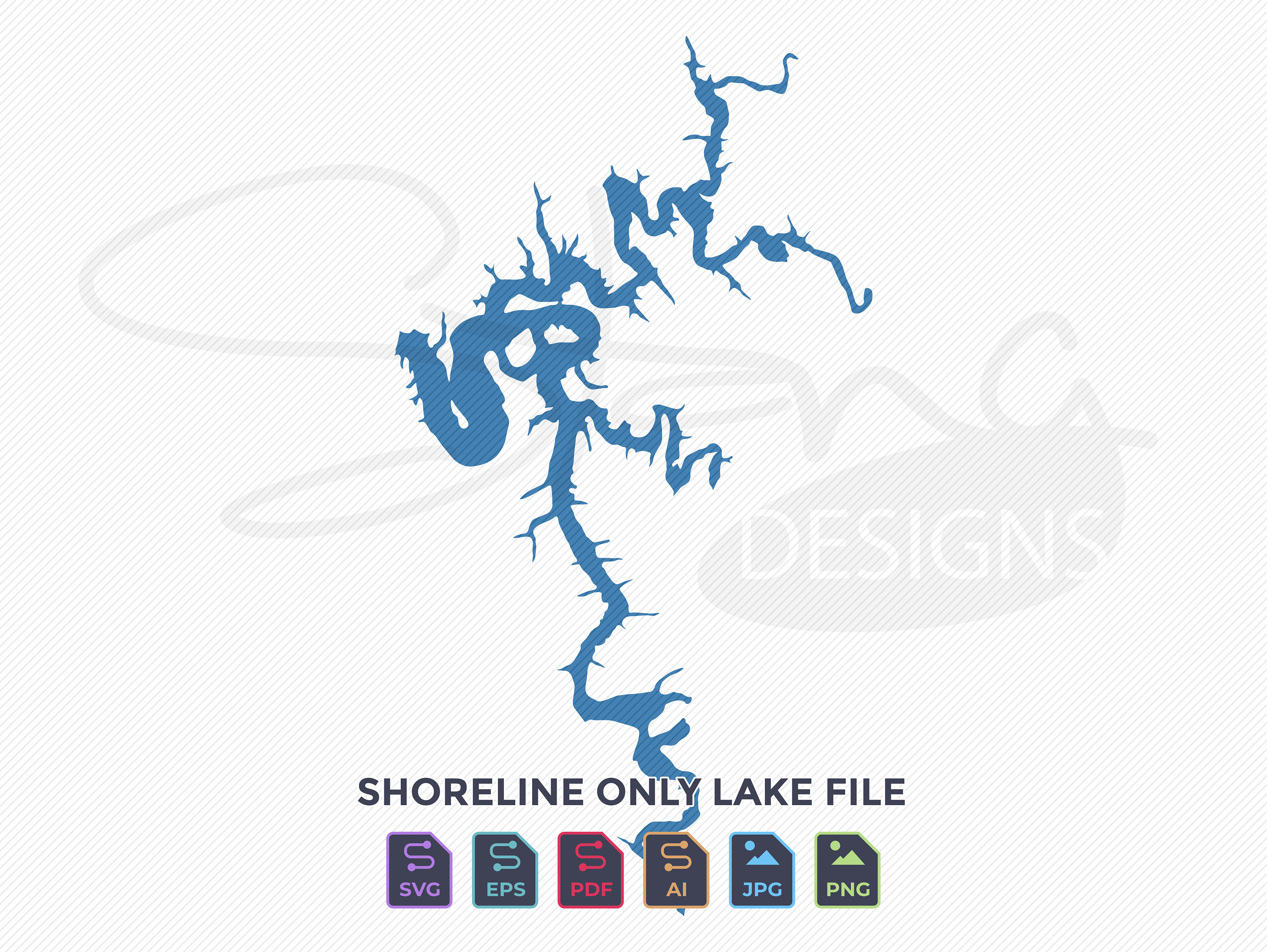 Barren River Lake KY Shoreline Only Map | Single Layer | Svg Pdf Ai Eps ...