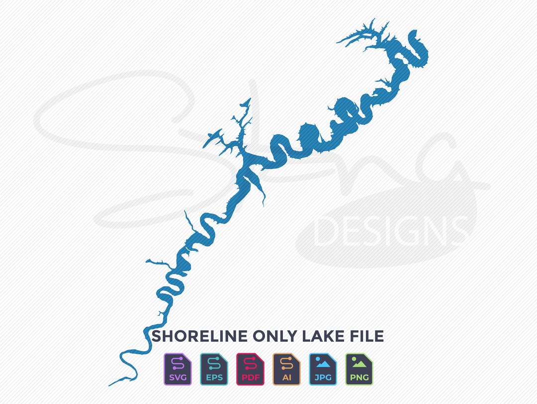 Raystown Lake PA Shoreline Only Map | Single Layer | Svg Pdf Ai Eps Png ...