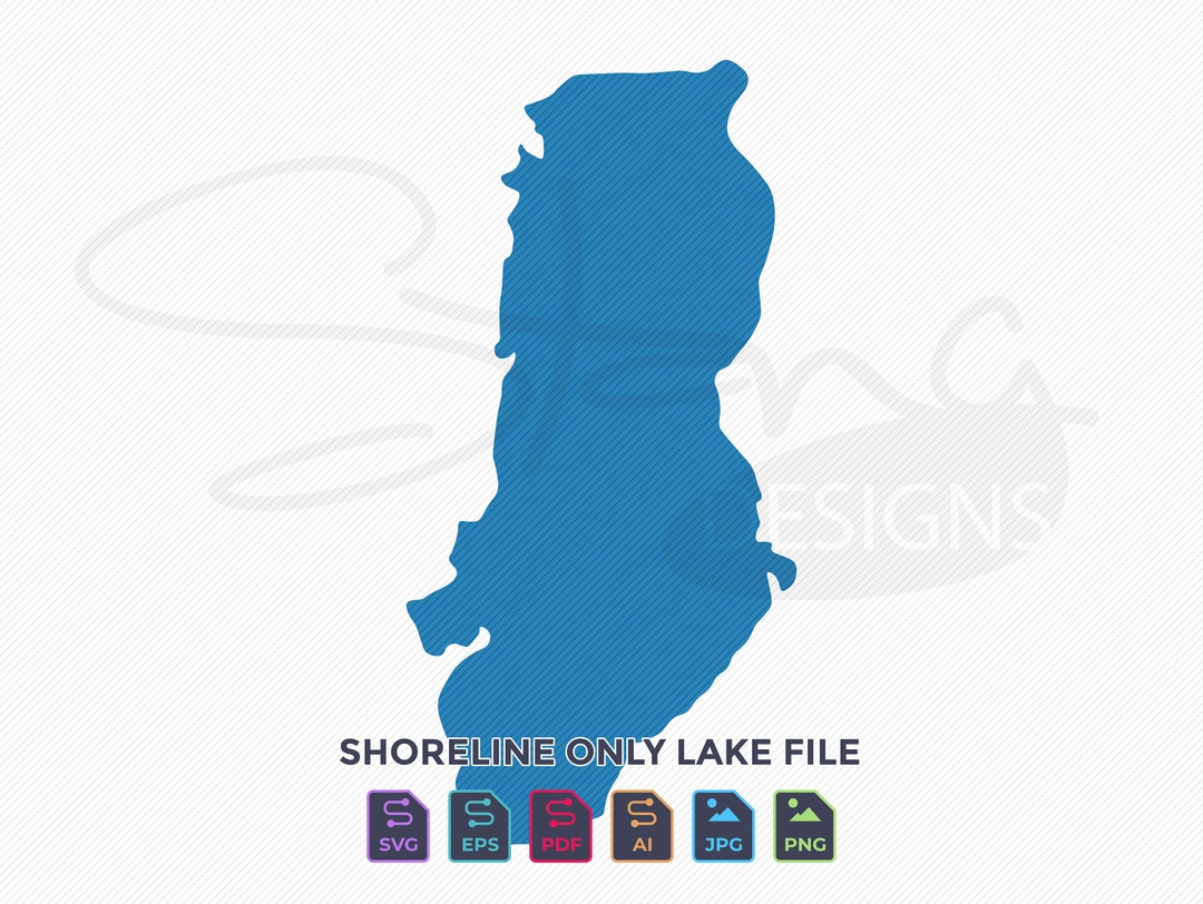 Big Toad Lake MN Shoreline Only Map | Single Layer | Svg Pdf Ai Eps Png ...