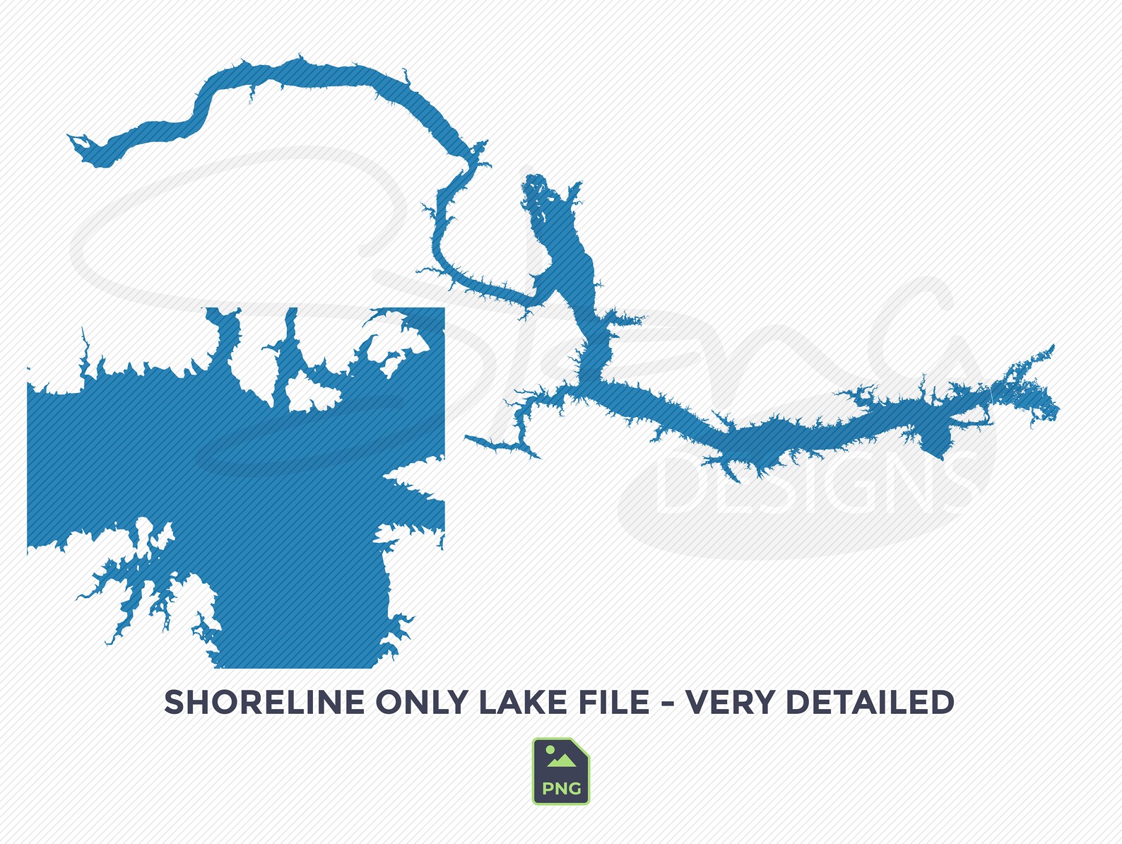 Lake Sakakawea ND Shoreline Only Map | Single Layer | Svg Pdf Ai Eps ...
