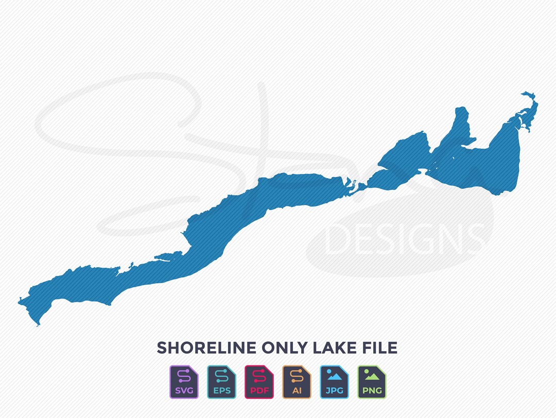 Arrowhead Lake Canada Shoreline Only Map | Single Layer | Svg Pdf Ai ...