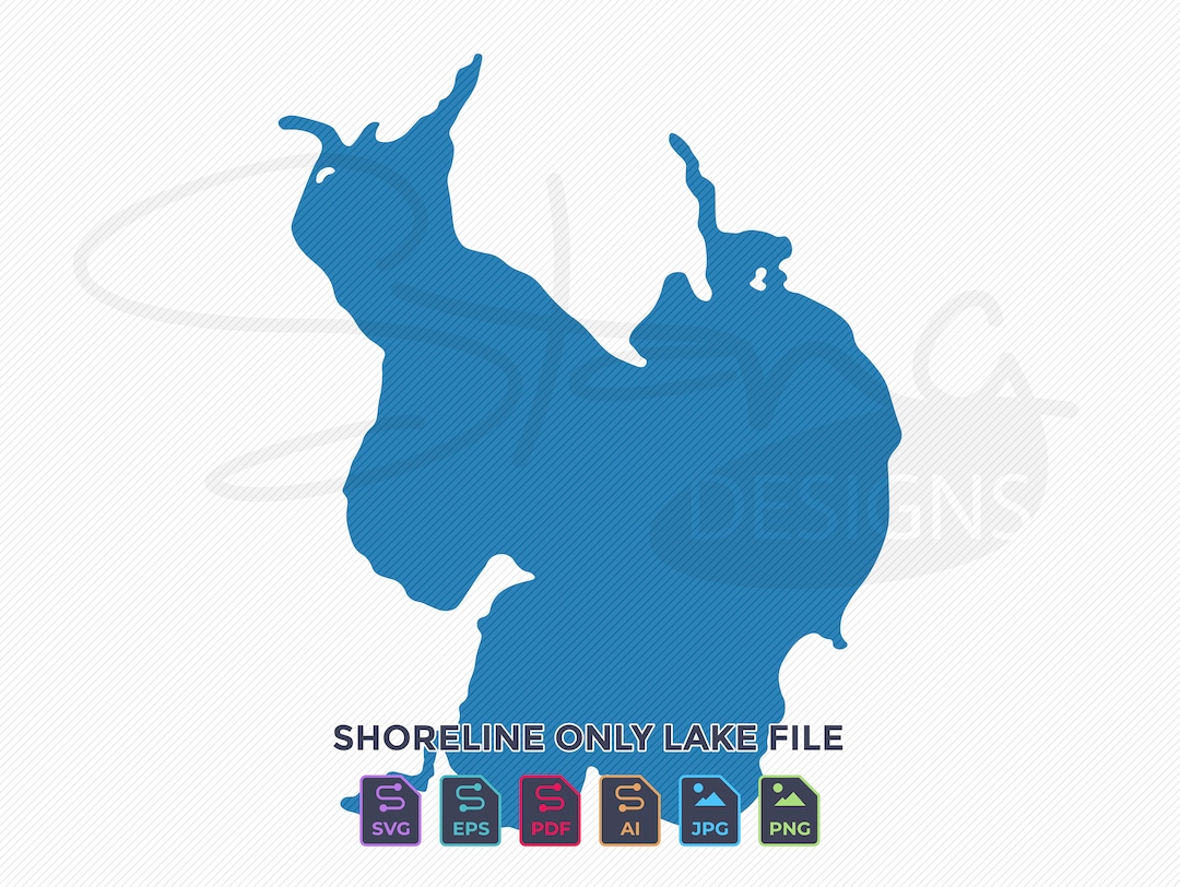 Lake George MI Shoreline Only Map | Single Layer | Svg Pdf Ai Eps Png ...