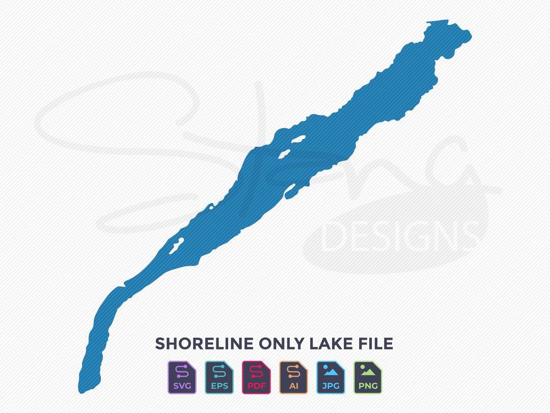 Lake Traverse SD MN Shoreline Only Map | Single Layer | Svg Pdf Ai Eps ...