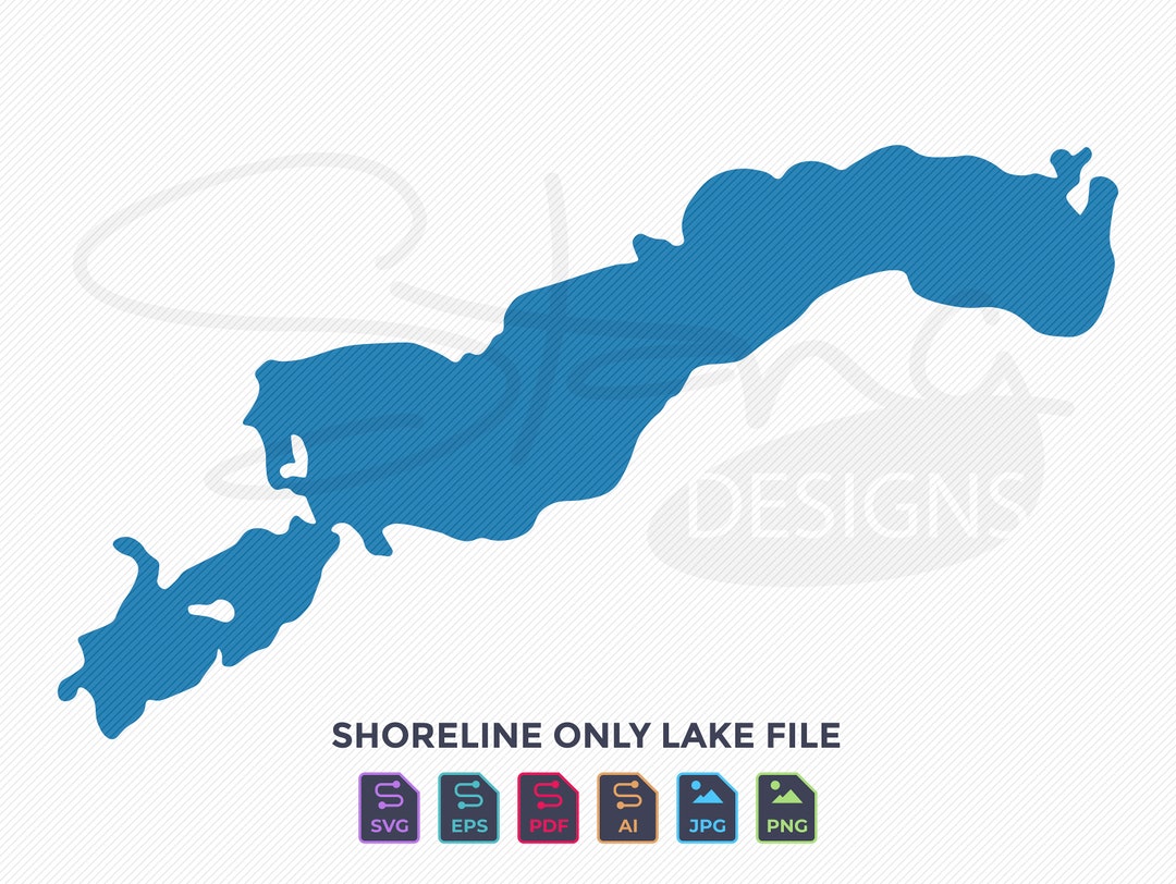 Lake Sybil MN Shoreline Only Map | Single Layer | Svg Pdf Ai Eps Png ...