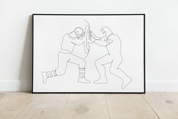 Superhero Poster Comic Lineart One-line Line Art - Etsy