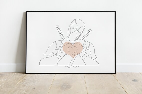 Superhero Poster Comic Lineart One-line Line Art - Etsy