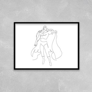 Superhero Poster Comic Lineart One-line Line Art - Etsy Canada