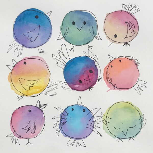 Doodle Birds - Etsy