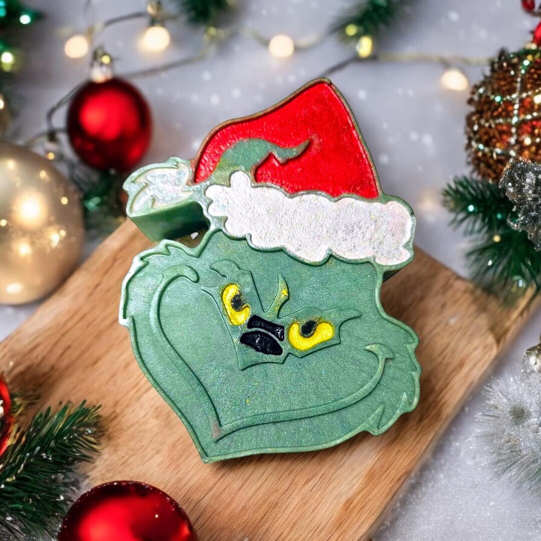 Hand Painted Grinch Soap, Goat's Milk Soap, Holiday Favors, Grinchmas ...