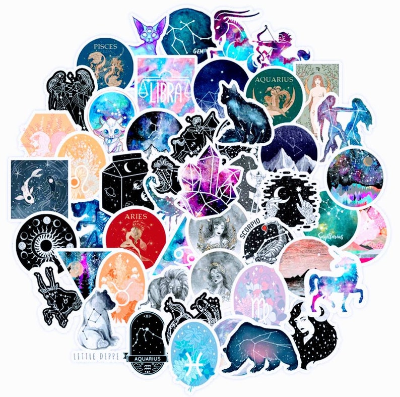 25 Astrology Stickers Zodiac Sticker Pack Decals Vinyls for | Etsy