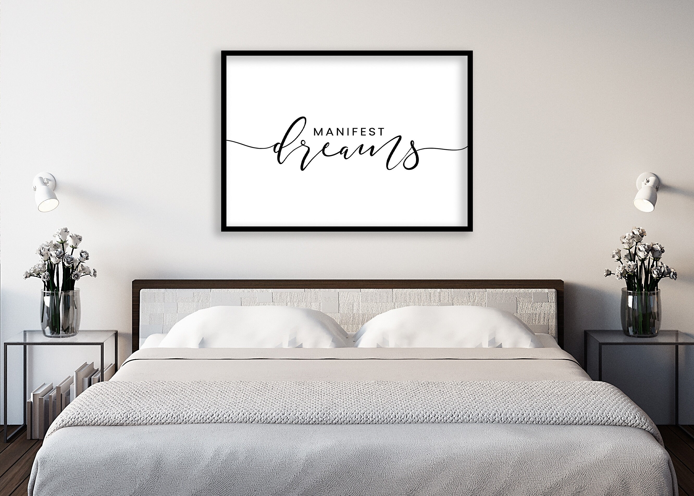 Manifest Dreams - DIGITAL Download, Wall Art, Inspirational Quote ...