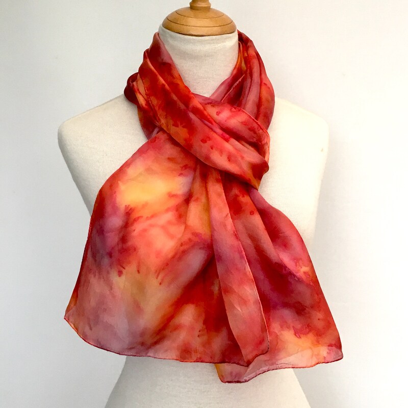 Orange Silk Scarf - Etsy