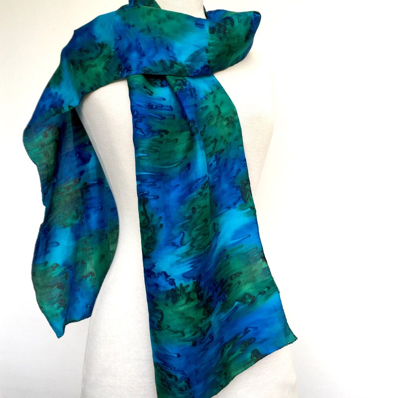 Hand Woven Blue Scarf - Etsy UK