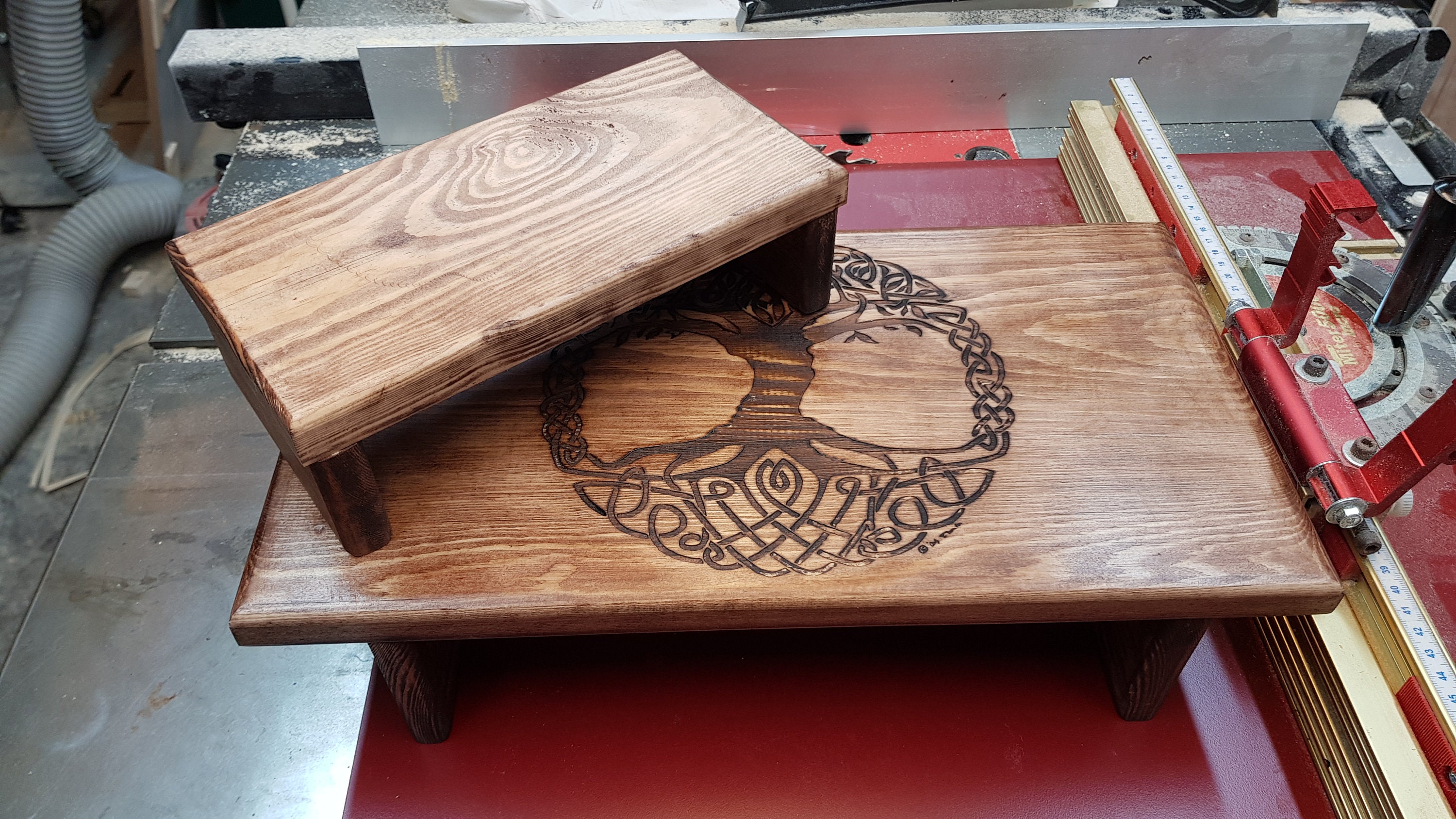 Altar Table Wiccan Shrine Tree Of Life Engraved Altar Etsy