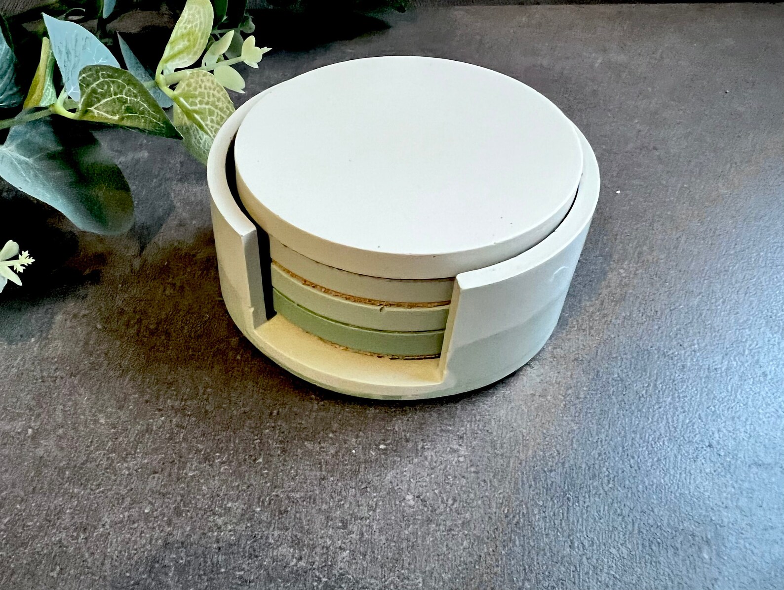 Shades of Green Coaster Set Ombre Decorations Jesmonite - Etsy