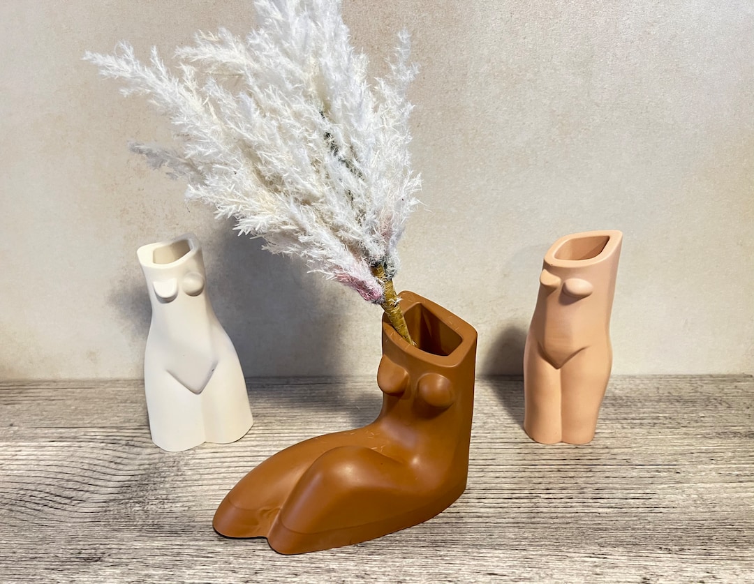 Sitting Lady Vase, Boob Vase, Female Body, Brush Holder, Pen Pot, Naked ...