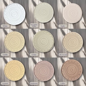 Mandala Coasters, Minimalist Boho, Set of 4, Neutral Decor, Jesmonite ...
