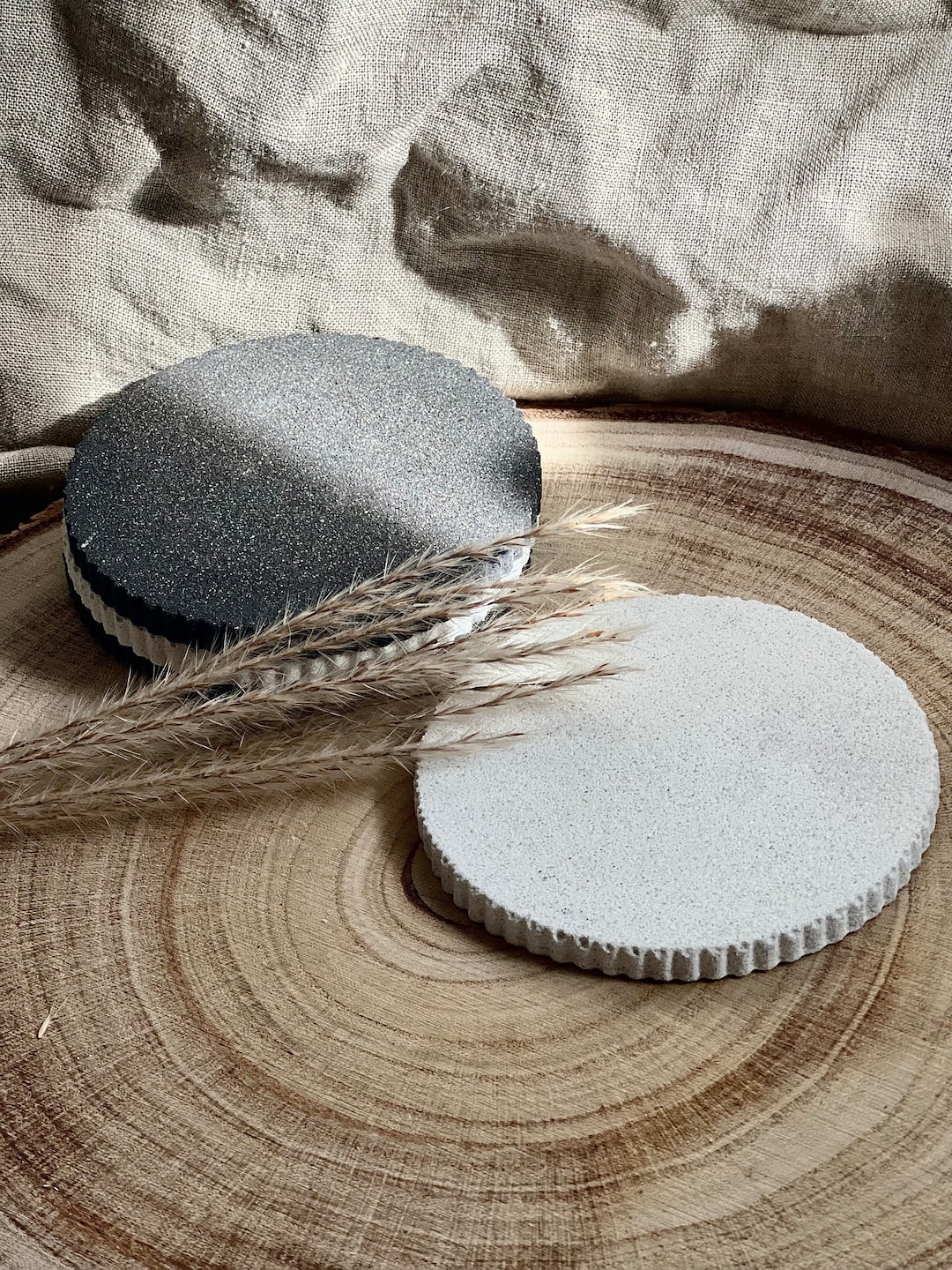 Scalloped Coasters, Minimalist Stone, Set of 4, Neutral Decor ...