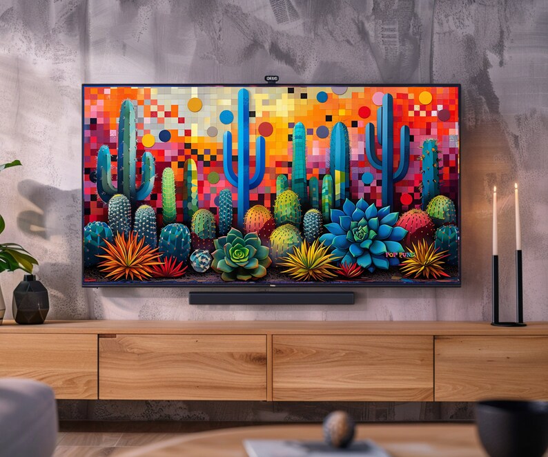 Samsung Frame TV Art - Colorful Cactus and Succulents Brighten Any Room ...