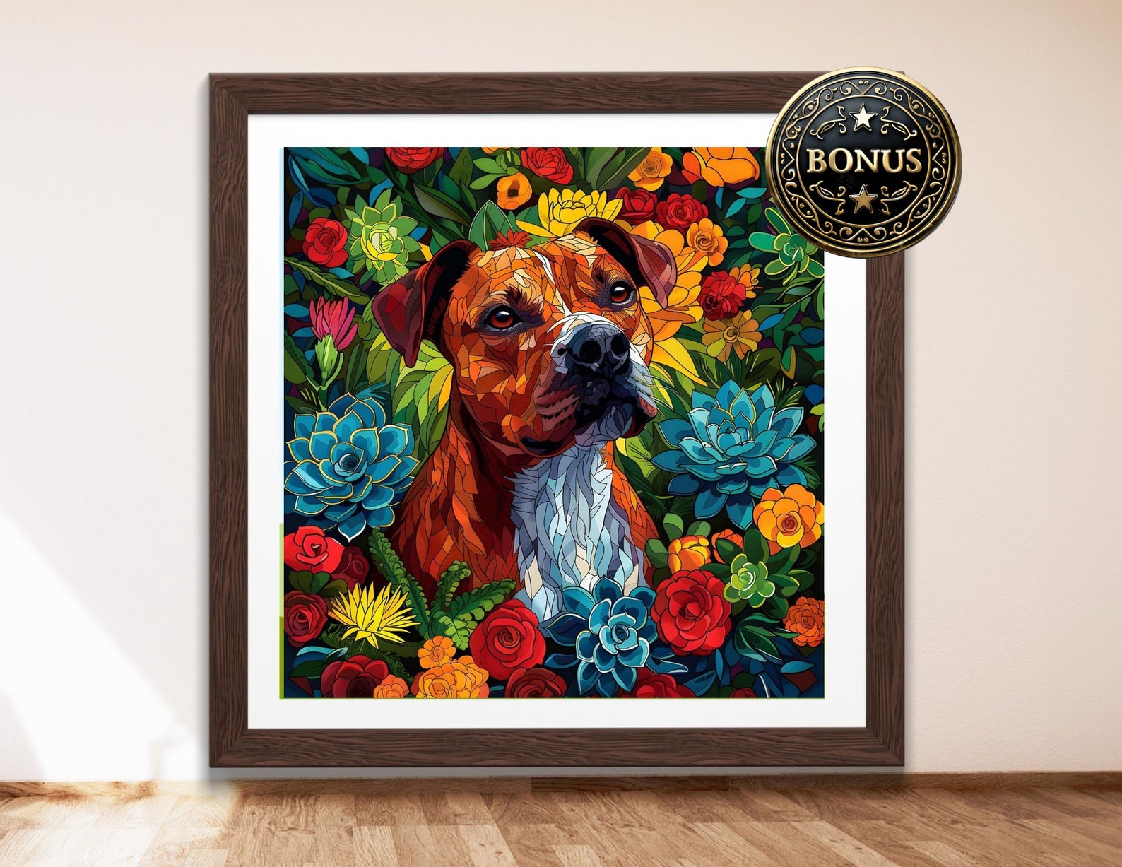 Pitbull Art Wall Decor Gift for Pitbull Mom, Dad or Pitbull Lover. Free ...