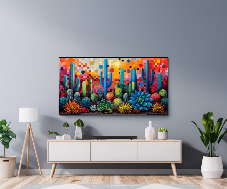 Samsung Frame TV Art - Colorful Cactus and Succulents Brighten Any Room ...