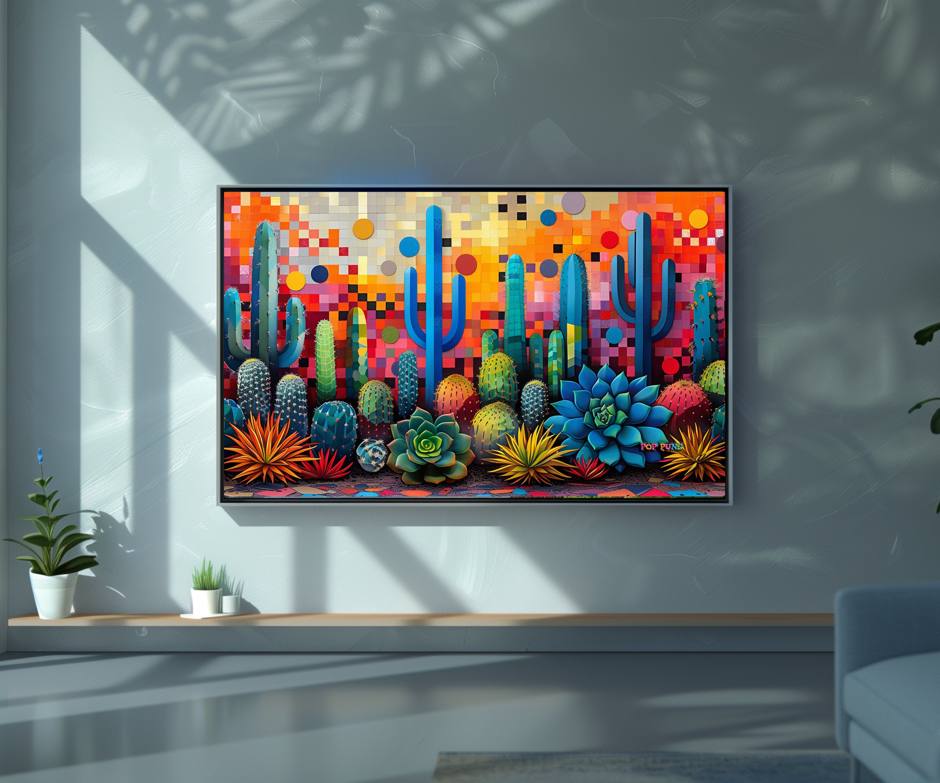 Samsung Frame TV Art Colorful Cactus and Succulents Brighten Any Room ...