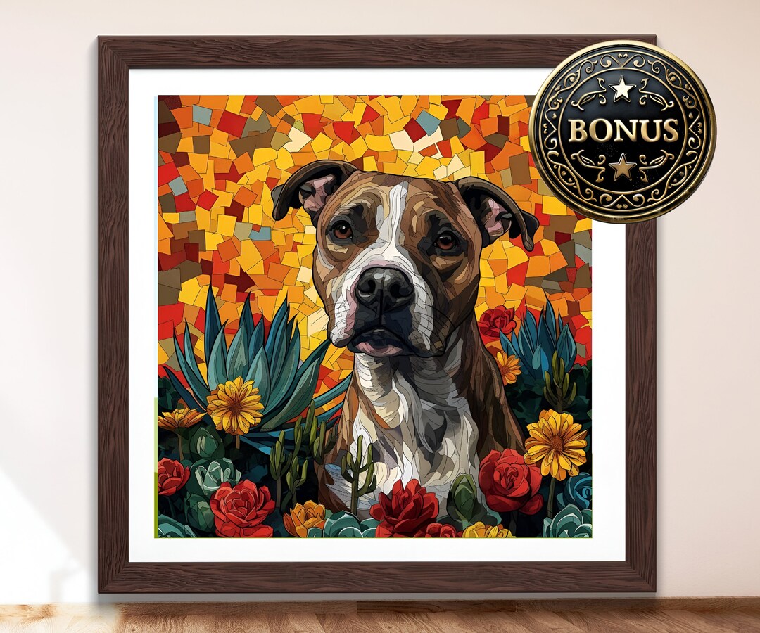 Pitbull Art Wall Decor Gift for Pitbull Mom, Dad or Pitbull Lover. Free ...