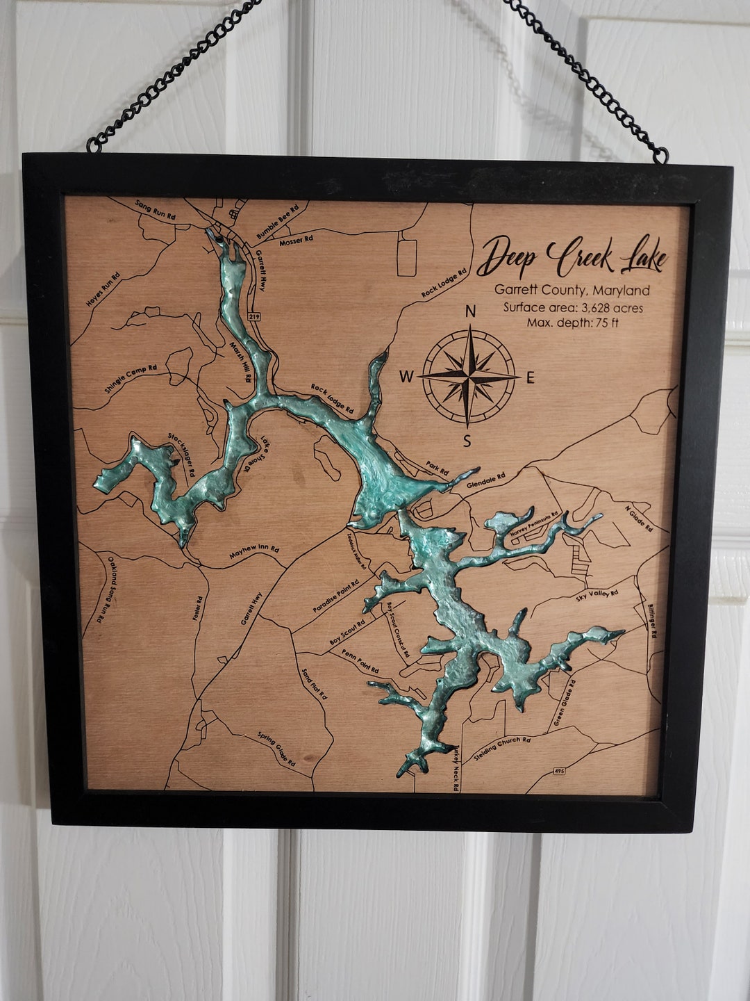 Engraved Deep Creek Lake Map - Etsy