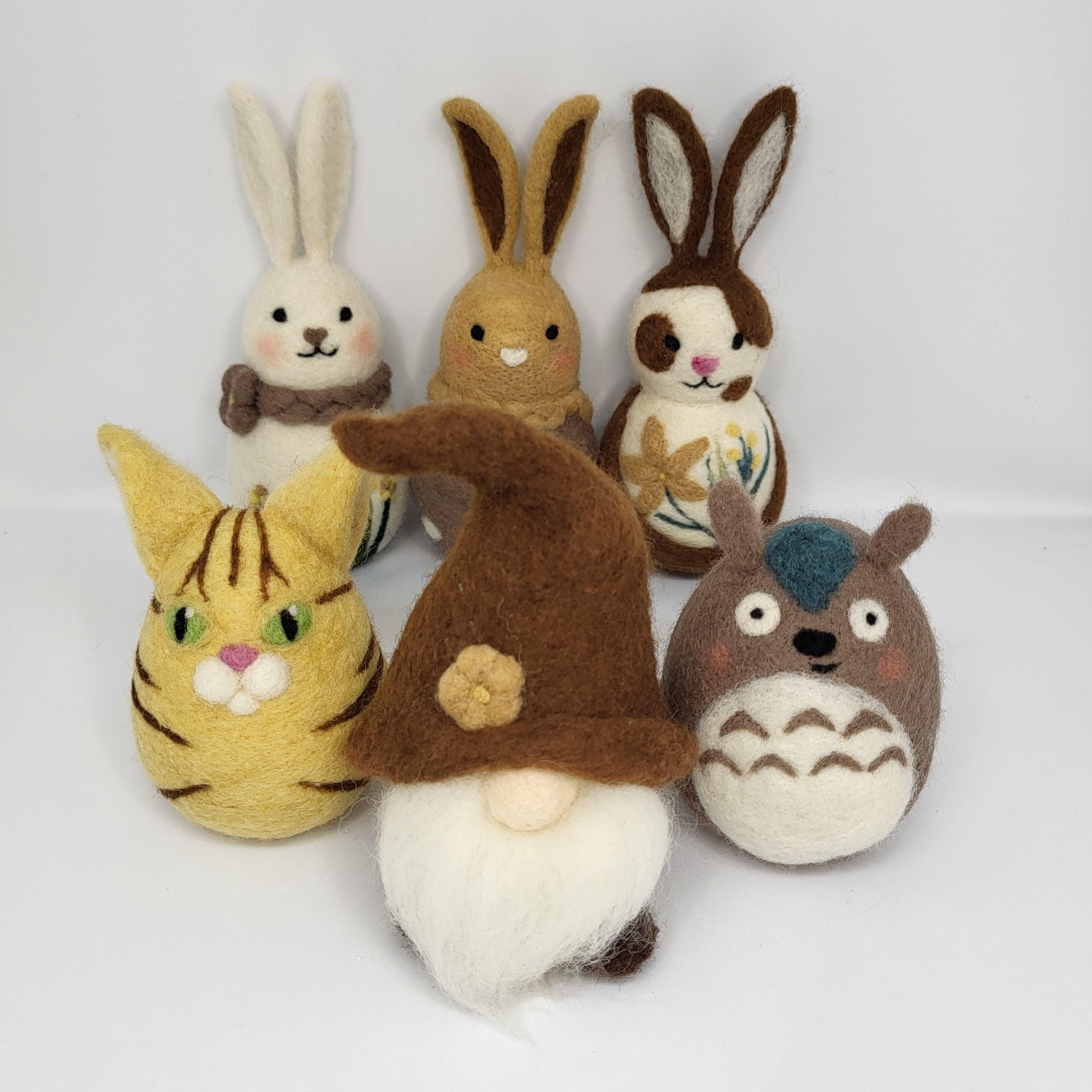 Felted Easter Eggs // Totoro, Minion, Bunny // Handmade Easter Eggs ...