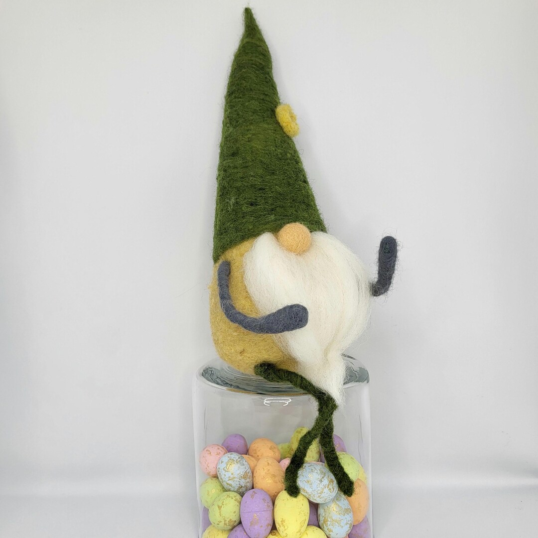 Felted Gnome // Handmade Dwarf // Felt Figures // Felted Elf Figure ...