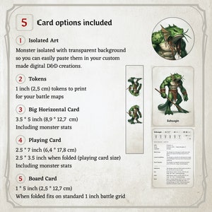 D&D Monster Cards, Challenge 0 to 1, Mega Collection, Tokens, Foldable ...