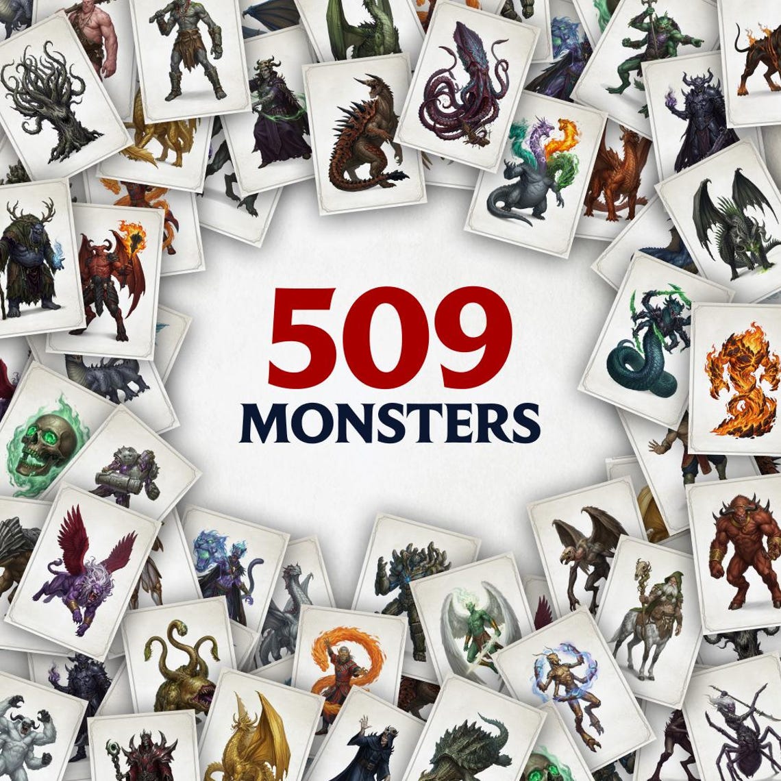 D&D Monster Cards, Complete Monster Manual, 509 Monsters, 2024 5.5e ...