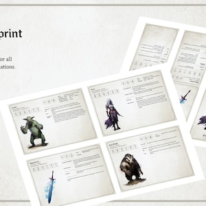 D&D Monster Cards, Challenge 1/4, Tokens, Foldable Board Cards, Custom ...