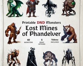 D&D Monster Cards, Challenge 1, Tokens, Foldable Board Cards, Custom Made, High-quality Cards ...
