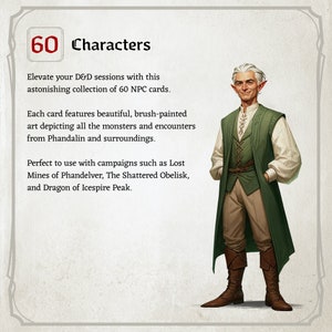 D&D Phandalin NPC Cards, Lmop, Doip, Pabtso, Tokens, Foldable Board ...
