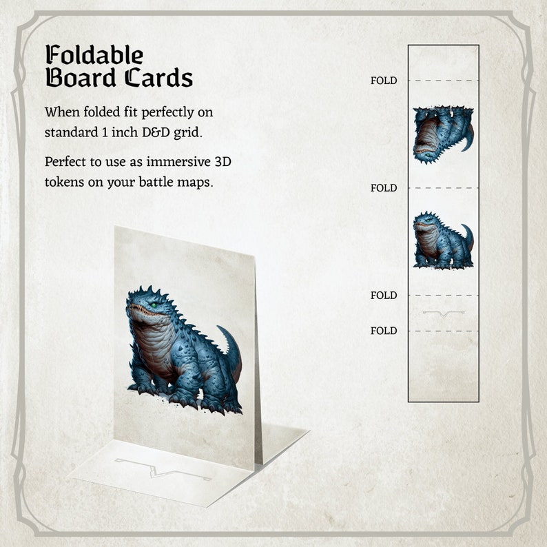 D&D Monster Cards, Challenge 1 to 5, Mega Collection, Tokens, Foldable ...