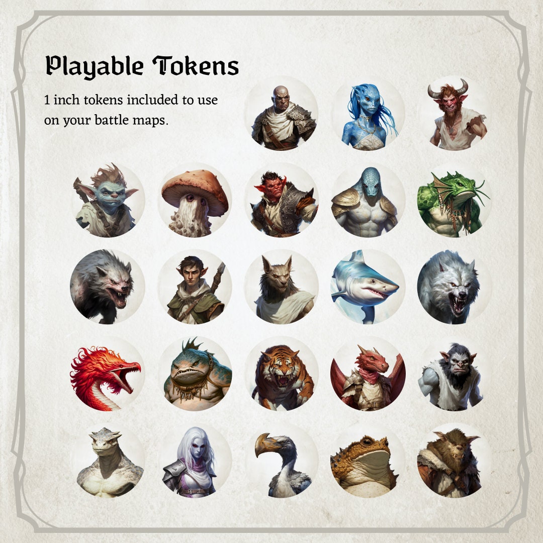 D&D Monster Cards, Challenge 0 to 1, Mega Collection, Tokens, Foldable ...