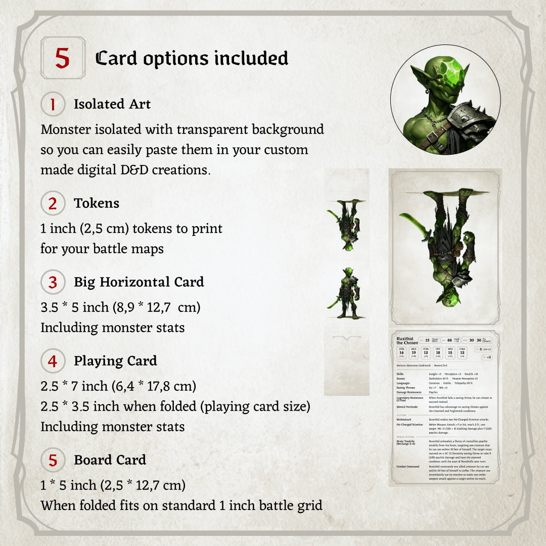 D&D Monster Cards, the Shattered Obelisk, Tokens, Foldable Board Cards ...