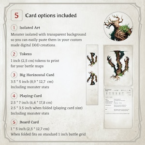 D&D Monster Cards, Challenge 2, Tokens, Foldable Board Cards, Custom ...