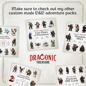D&D Waterdeep NPC Cards, WDH, Tokens, Foldable Board Cards, Custom Made ...