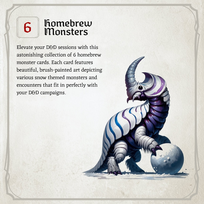D&D Homebrew Monster Cards, Winter Themed, NPC, Maps, Tokens, Adventure ...